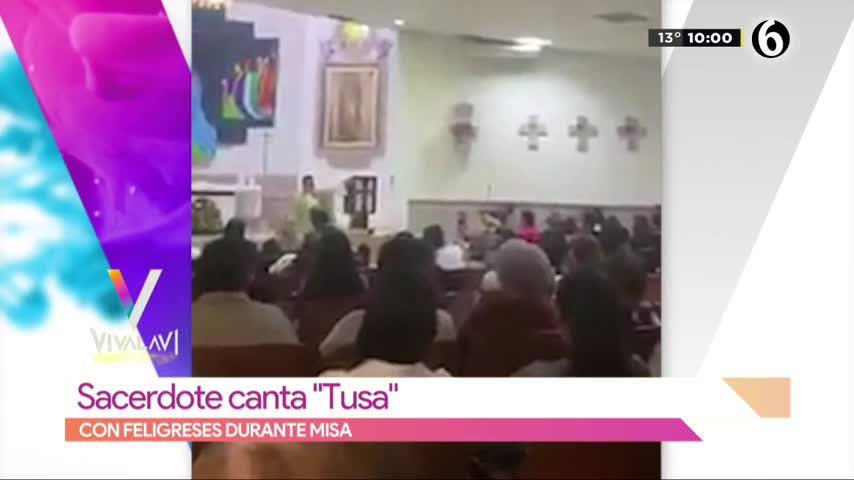 Sacerdote canta 'Tusa' durante misa