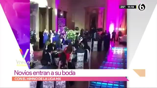 Novios realizan su entrada nupcial al 'ritmo' del himno de la Liga MX