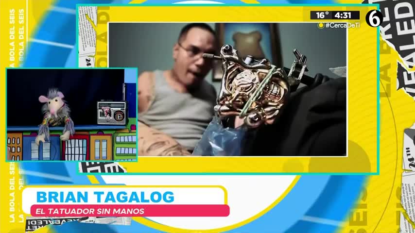 Brian Tagalog el tatuador sin manos