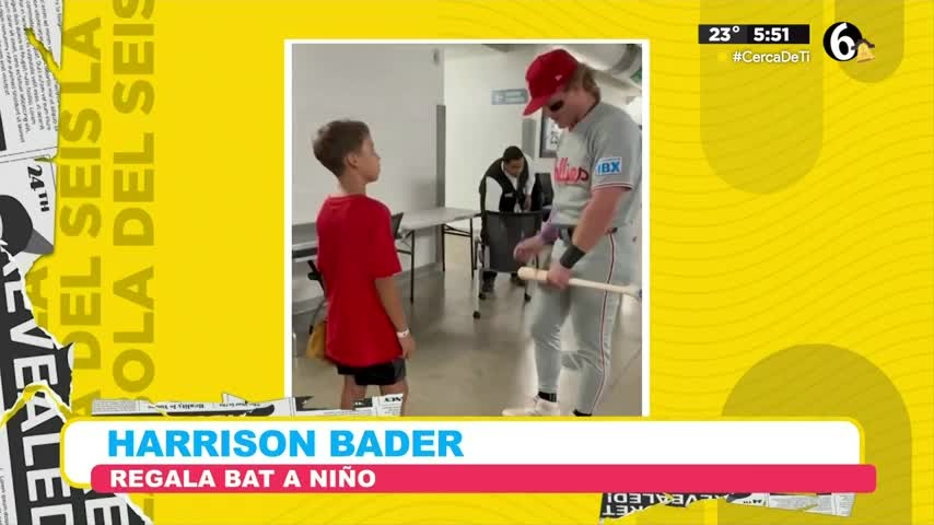 Harrison Bader regala bat a niño